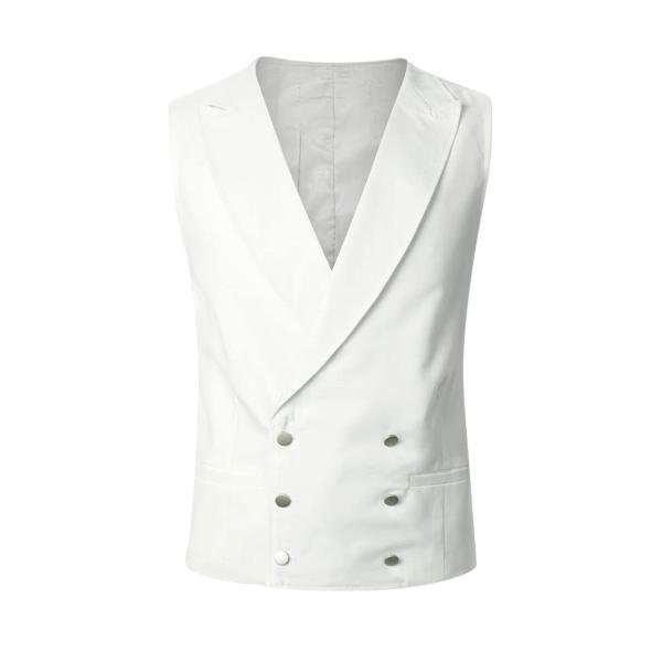 商品名:  MKYOKO Mens Casual Wedding Party Banquet V Neck Sleeveless Slim White Double Breasted Jacket Suit Vest Mens Shirt ...