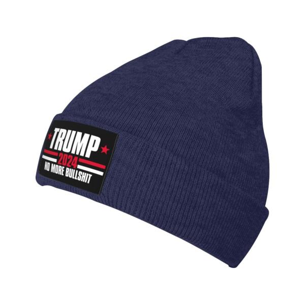 商品名:  fwoeqiz Trump 2024 No More Bullshit Knit Beanie Hat Slouchy Skull Cap Navy Blue Warm Stocking Hats for Women Menブラ...