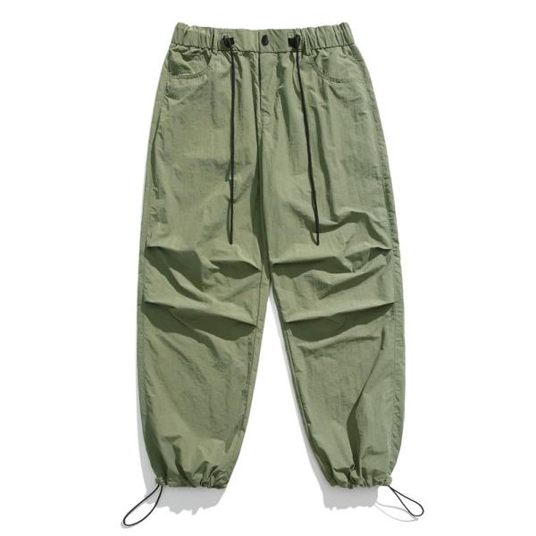 商品名:  CRERI Men's Cargo Pants, Casual Parachute Baggy Drawstring Pants, Elastic Waist Hiking Hip Hop Joggers with Pocket...