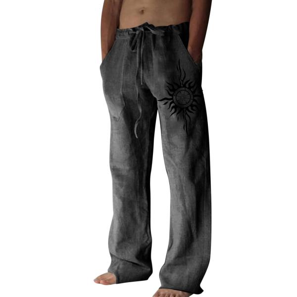 商品名:  511 Cargo Pants Linen Pants Men, Lightweight Casual Loose Fit Wide Leg Breathable Elastic Waist Graphic Pants Bagg...