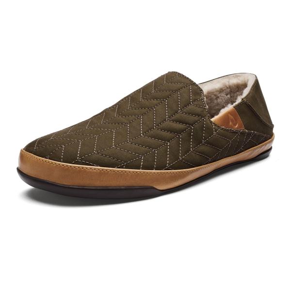 商品名: OLUKAI Hanohano スリッパ メンズ 耐候性 ワックスキャンバス ラバーグリップソール 内外用 耐久性&amp;快適 スリッポン, 殻/殻, 10 OLUKAI Hanohano Men's Slipper, Weat...