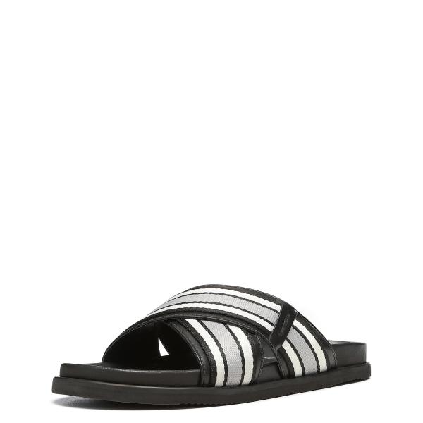 商品名: Donald Pliner メンズ ペトリー レザー スライドサンダル, ブラック///ホワイト, 8 US Donald Pliner Men's Petrie Leather Slide Sandal, Black, 8ブラン...