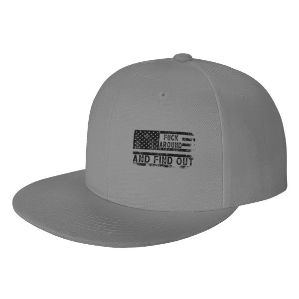商品名:  YvoneDBrownn Fuck Around and Find Out, Flat Brim Sun Hat Baseball Cap for Men and Women Grayブランド: YvoneDBrownn商品サイ...