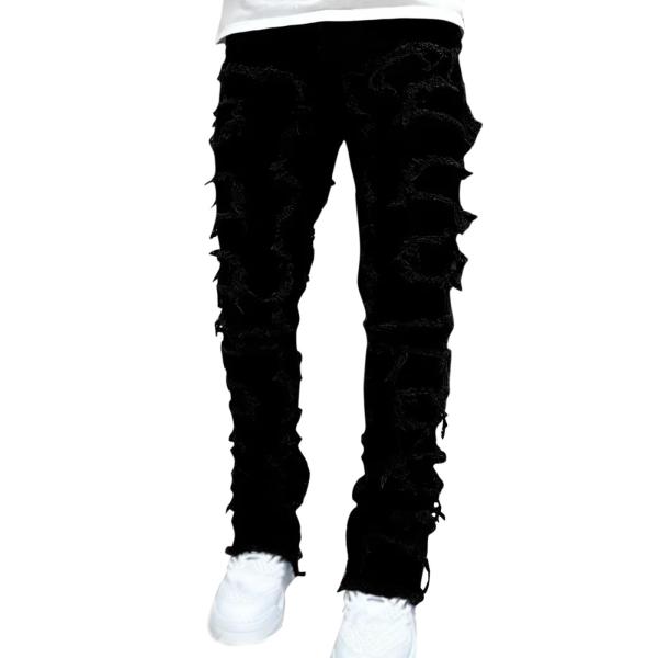 商品名:  TOWMUS Jeans for Men Big and Tall Men Ripped Jeans Slim Fit Stacked Denim Pants Fashion Hip Hop Skinny Patchwork J...