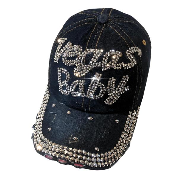 商品名:  Popfizzy Bling Las Vegas Baby Hat, Rhinestone Las Vegas Baseball Cap for Women, Las Vegas Souvenir, Bedazzled Las ...