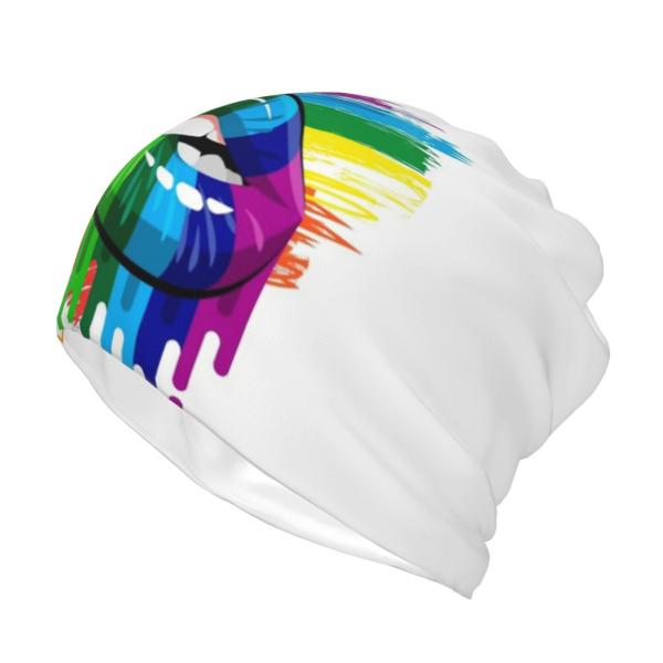 商品名:  Rainbow LGBT Gay Pride Skull Beanie Hat Baggy Slouchy Skull Beanies Cap Stretch Scarf Head Wrap for Men Women Wint...