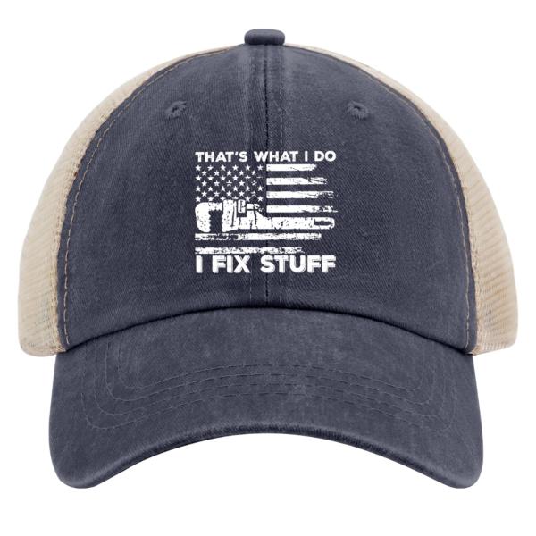商品名:  Dad Hat I Fix Stuff and I Know Things Trucker Hat Men Funny Mesh Baseball Cap for Summerブランド: Philysonic商品サイズ: One...