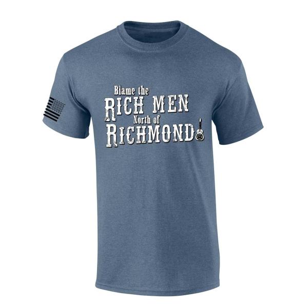 商品名:  Trenz Shirt Company Mens Country Music Blame The Rich Men North of Richmond Short Sleeve T-shirt - Heather Indigo ...