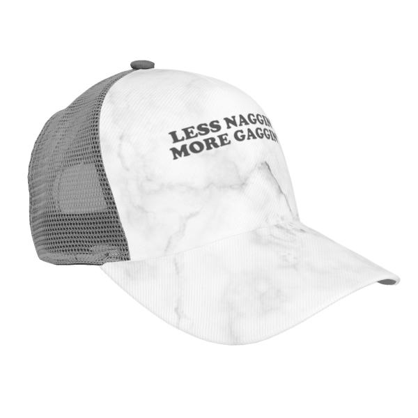 商品名:  YvoneDBrownn Less Naggin' More Gaggin' Mesh Trucker Hat - Vintage Adjustable Baseball Cap for Men and Women Blackブ...