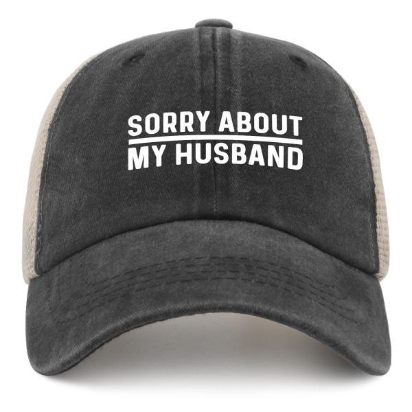 商品名:  POLIFARMER Sorry About My Husband Hat Trucker Hat Women Trendy Mesh Cap for Summerブランド: FLALORI商品サイズ: One Size高さ: ...