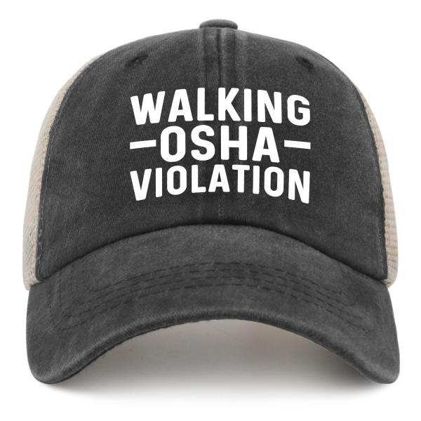 商品名:  Walking OSHA Violation Hat Trucker Hat Men Vintage Mesh Hat for Summerブランド: POLIFARMER商品サイズ: One Size高さ: 17.1958cm...