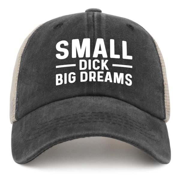 商品名:  POLIFARMER Small Dick Big Dreams Hat Trucker Hat Women Funny Mesh Cap for Summerブランド: FLALORI商品サイズ: One Size高さ: 1....