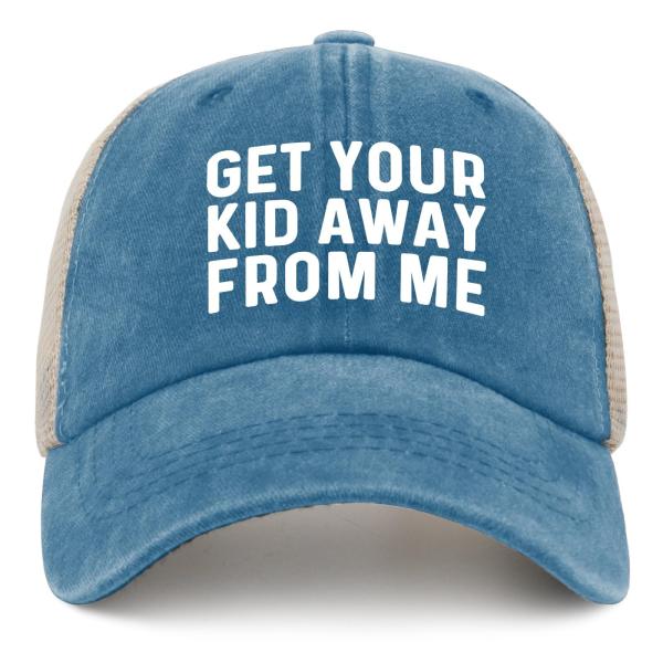 商品名:  POLIFARMER GET Your Kid AWAYS from ME Hat Trucker Hat Men Funny Mesh Baseball Cap for Summer Lake Blueブランド: FLALOR...