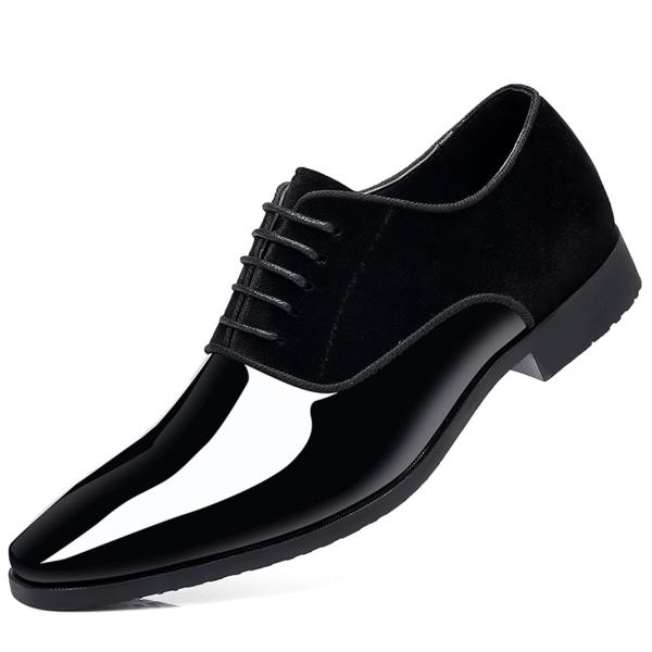 商品名:  Men's Vintage High Gloss Dress Shoes Patent Leather Suede Oxford Formal Business Suit Tuxedo Shoes Blackブランド: Roji...