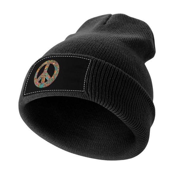 商品名:  Psychedelic Peace Sign Knit Beanie Hat Soft Warm Skull Cap Winter Hat Knitted Caps for Men and Womenブランド: 商品サイズ: O...