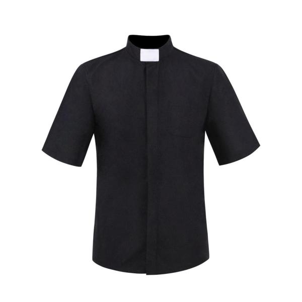 商品名:  Zaldita Mens Womens Clergy Shirt Priest Clerical Shirts Short Sleeves with Free Slip-in Tab Collar Black Largeブランド...