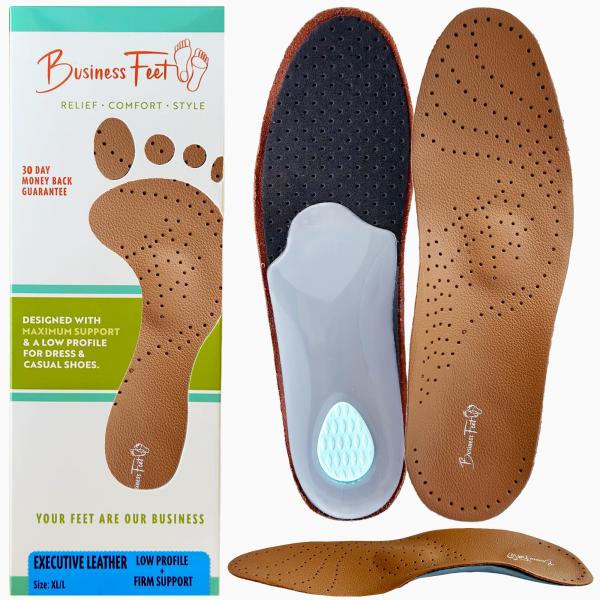 商品名:  Executive Leather! Ultra Thin Cow Leather Insoles Arch Support Designed by Business Feet〓 for Minimal Crowding in ...