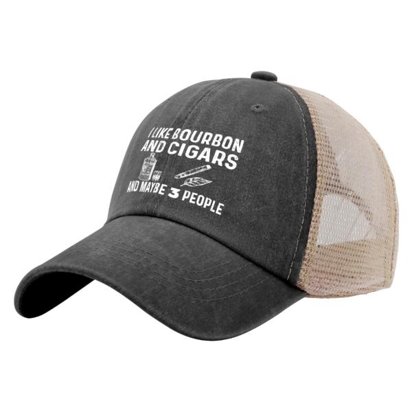 商品名:  BEIXBE Dad Hat I Like Bourbon and Cigars and Maybe 3 People Trucker Hat Men Trendy Mesh Hats for Summer Blackブランド:...