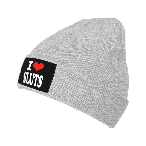 商品名:  I Love Sluts Beanie Hat Men Skull Cap Women Winter Warm Hat Knitted Hat Slouchy Stocking Hat Knit Stretchy Cap Gra...