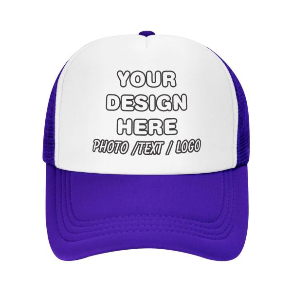 商品名:  Custom Hats for Men Design Your Own Personalized Hats Add Text Logo Photo Custom Hats for Women Purpleブランド: Generi...