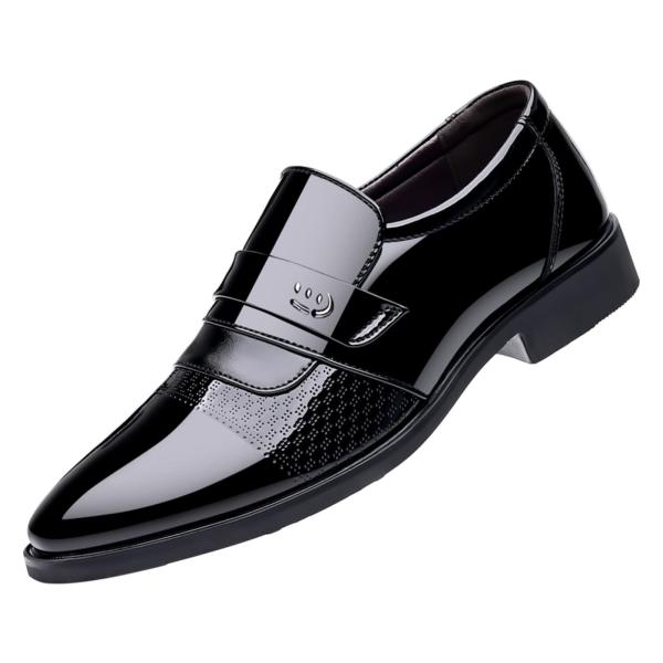 商品名:  Black Formal Shoes for Men Wide Fashion Summer and Autumn Men Leather Shoes Low Heeled Pointed Toe Slip On Busines...