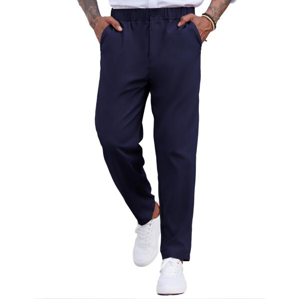 商品名:  COOFANDY Men's Chino Pants Modern Lightweight Elastic Waist Relaxed-Fit Trousers Big and Tall(Navy Blue, S)ブランド: C...