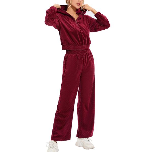 商品名:  KOJOOIN Velvet Track Suits for Women Set Long Sleeve Pajama Sets Fleeced Pullover Zipper Jogger Set Workout Sports...