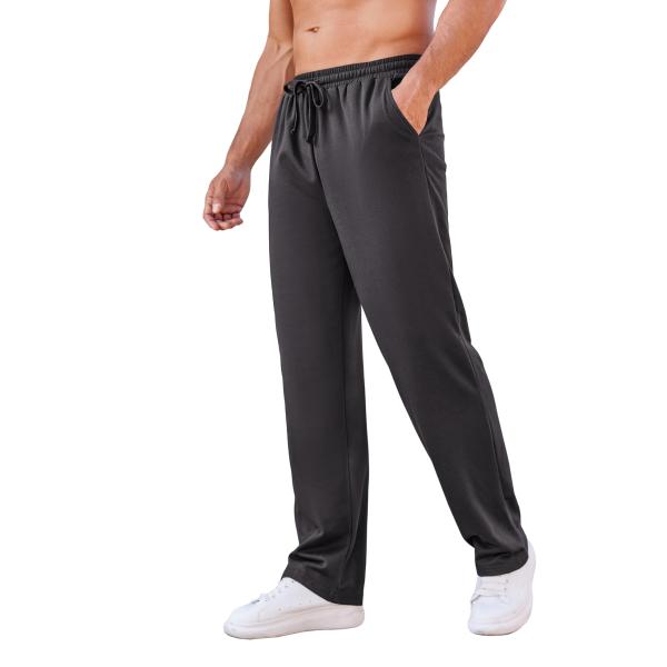商品名:  PASLTER Mens Cotton Yoga Sweatpants Drawstring Elastic Waist Stretch Joggers Athletic Lounge Loose Fit Pants Dark ...