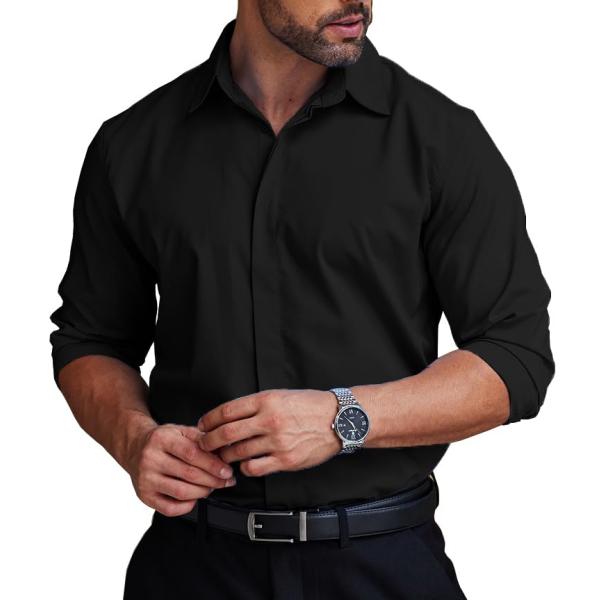 商品名:  COOFANDY Wrinkle Free Dress Shirts for Men Slim Fit Button Down Suit Shirts Solid Colored Non Iron Long Sleeve Dre...