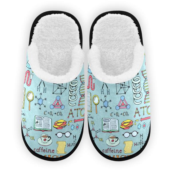 商品名:  Glaphy Chemistry Science Doodle Slippers Memory Foam Non-Slip Indoor House Slippers Bedroom Hotel Travel Home Shoe...