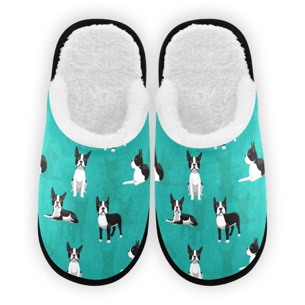 商品名:  Glaphy Boston Terrier Dogs Slippers Memory Foam Non-Slip Indoor House Slippers Bedroom Hotel Travel Home Shoes for...