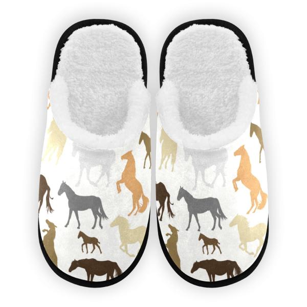 商品名:  Glaphy Horse Colorful Slippers Memory Foam Non-Slip Indoor House Slippers Bedroom Hotel Travel Home Shoes for Wome...