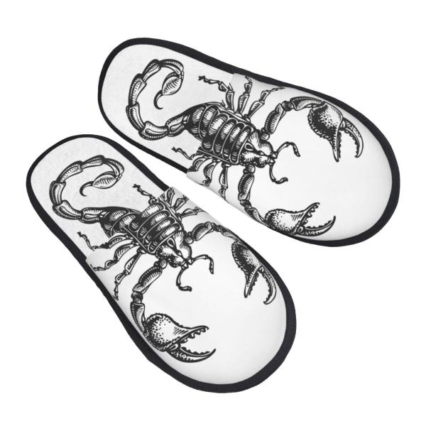 商品名:  Peynir Warm Furry Slippers Indoor Plush Shoes Scorpion Tattoo Animal Horoscopes Non-Slip House Slippers For Men An...