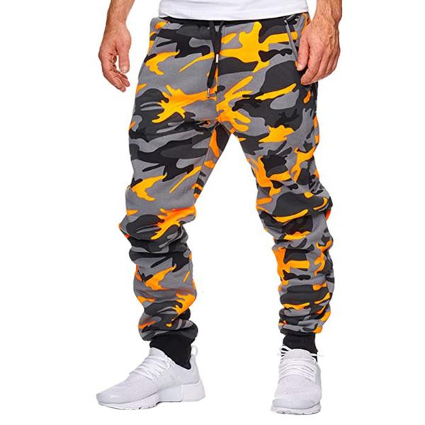 商品名:  Men's Casual Camo Joggers Sweatpants with Pockets Gym Workout Pants for Running Track Athletic Casual Pants(Orange...