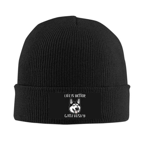商品名:  Life is Better with Husky Beanie for Women Men Acrylic Knitted Hat Blackブランド: YQIUSM商品サイズ: Large商品番号: 色: Black素材: ...