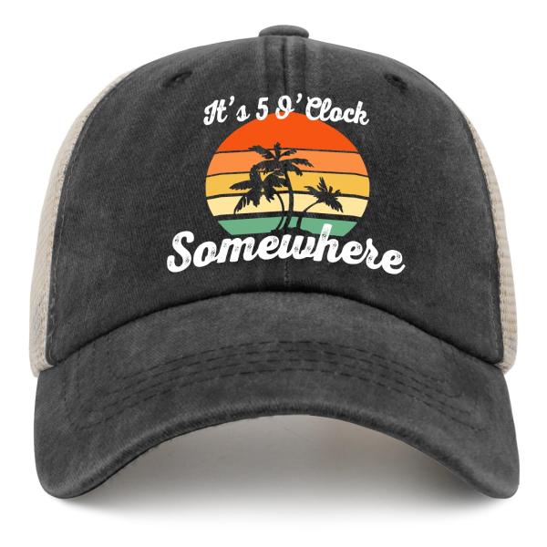 商品名:  Philysonic Jimmy Hat 5 Oclock Somewhere Hat It is 5 Oclock Somewhere Trucker Hat Men Funny Mesh Baseball Cap for S...