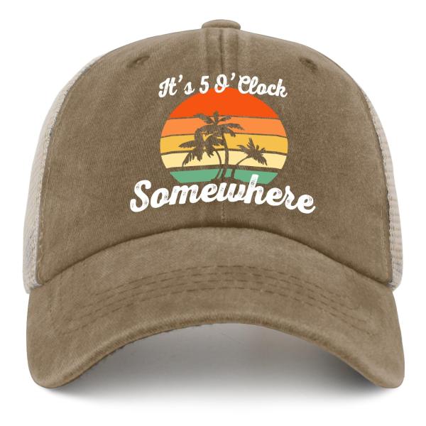 商品名:  Philysonic Jimmy Hat 5 Oclock Somewhere Hat It is 5 Oclock Somewhere Hat Trucker Hat Women Trendy Mesh Cap for Sum...