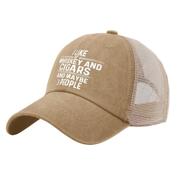 商品名:  BEIXBE Dad Hat I Like Whiskey and Cigars and Maybe 3 People Trucker Hat Women Trendy Mesh Baseball Cap for Summerブ...