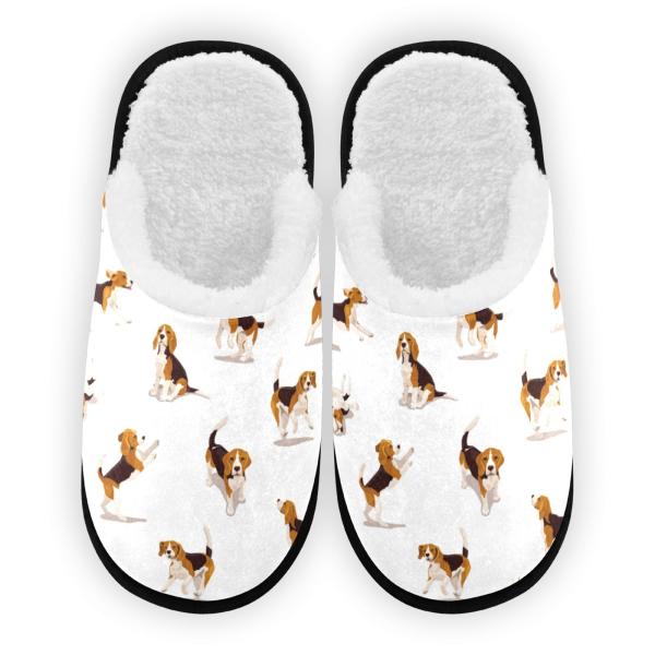 商品名:  Glaphy Beagle Puppy Dogs Slippers Memory Foam Non-Slip Indoor House Slippers Bedroom Hotel Travel Home Shoes for W...