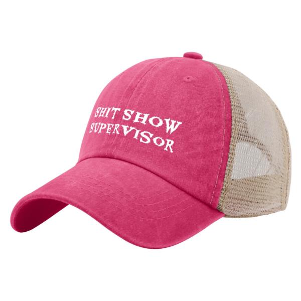 商品名:  Dad Hat Shit Show Supervisor Trucker Hat Women Vintage Mesh Cap for Summer Pinkブランド: Philysonic商品サイズ: One Size高さ: ...
