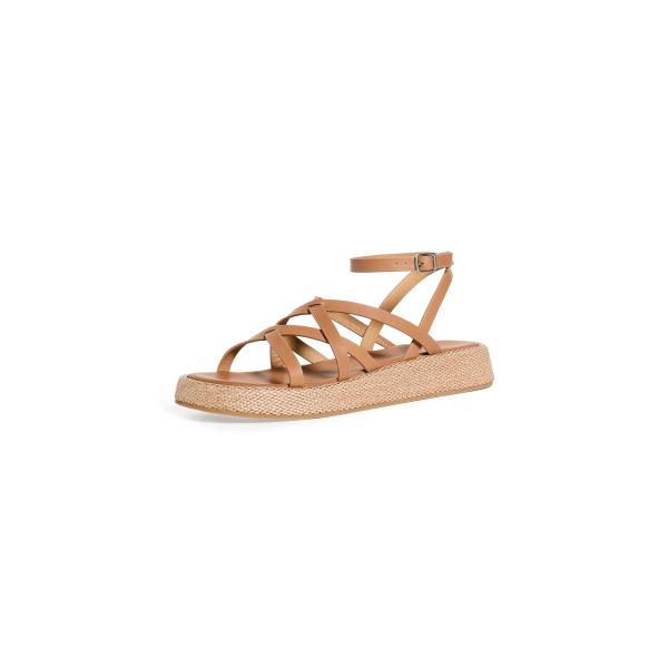 商品名: Madewell レディース ハバナストラップフラットフォーム, デザートキャメル, 7.5 Madewell Women's The Sabrina Flat Form Sandals, Desert Camel, Tan, 7...