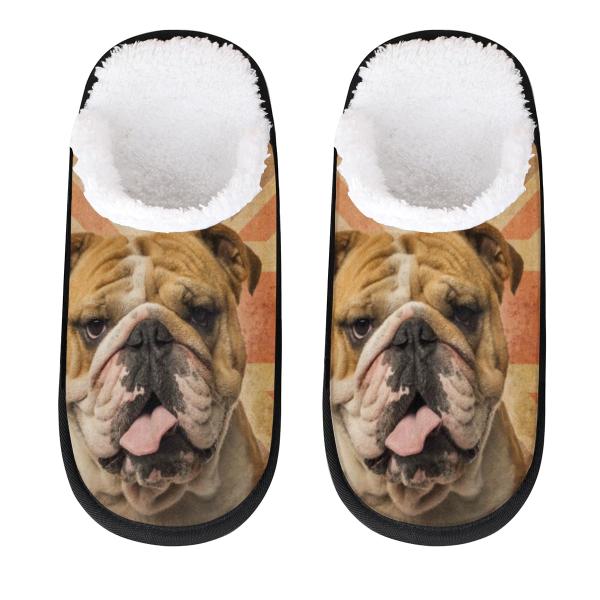 商品名:  Aglebo English Flag Bulldog Winter Spa Slippers for Women Men House Slippers Soft Memory Foam Slippers Non-Slip In...