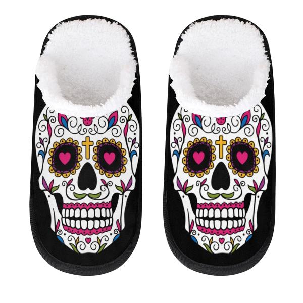 商品名:  Aglebo Day Of The Dead Mexican Skull Winter Spa Slippers for Women Men House Slippers Soft Memory Foam Slippers No...