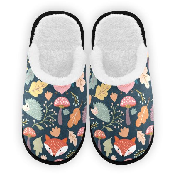 商品名:  Glaphy Cute Owl Fox and Hedgehog Slippers for Women, Memory Foam Non-Slip Indoor House Slippers Bedroom Hotel Trav...
