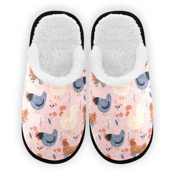 商品名:  Glaphy Farm Animals Cute Chickens and Flowers Slippers for Men, Memory Foam Non-Slip Indoor House Slippers Bedroom...
