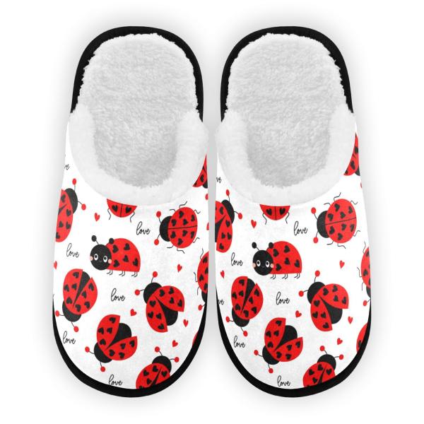 商品名:  Glaphy Cute Red Ladybugs House Slippers for Men, Memory Foam Non-Slip Indoor Slippers Bedroom Hotel Travel Home Sh...