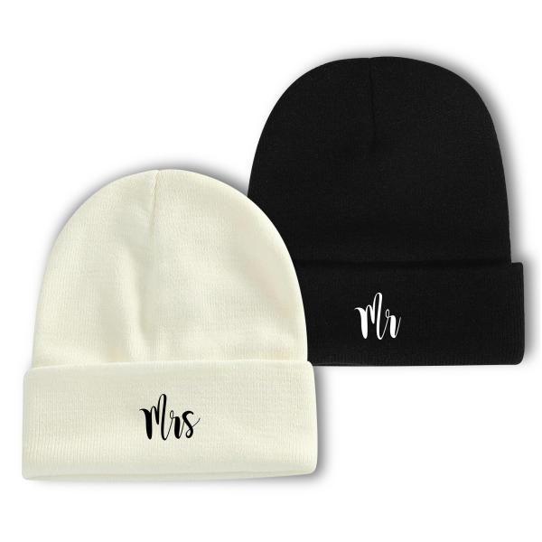 商品名:  PartyGifts&amp;beyond Couples Gifts Mr and Mrs Beanie Hats for Men Women Wedding for Couple(MM White)ブランド: PartyGi...