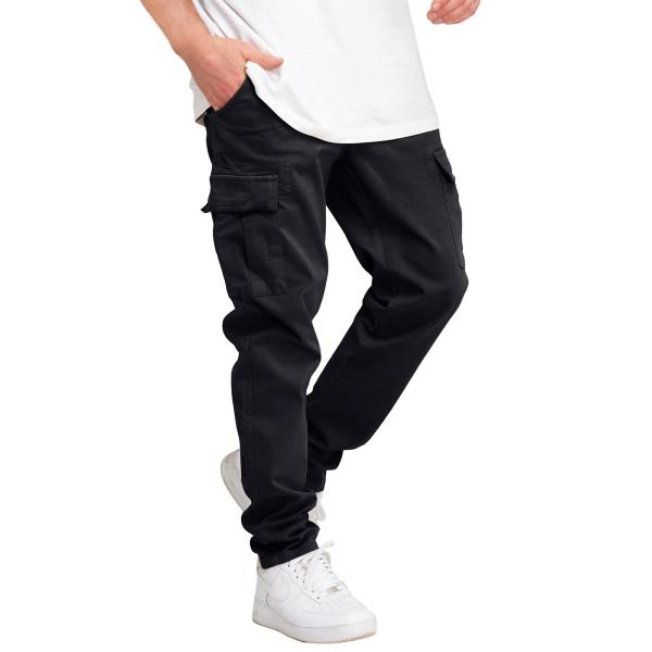 商品名:  THWEI Cargo Pants for Men Casual Drawstring Joggers Cotton Work Sweatpants Multi Pockets Black Lブランド: THWEI商品サイズ: ...