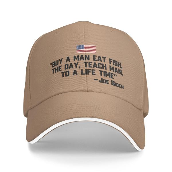 商品名:  HILLBACK Buy A Man Eat Fish The Days Teach Man to A Life Time Gifts Trucker Hat Dad Hats for Men Women Snapback Ha...