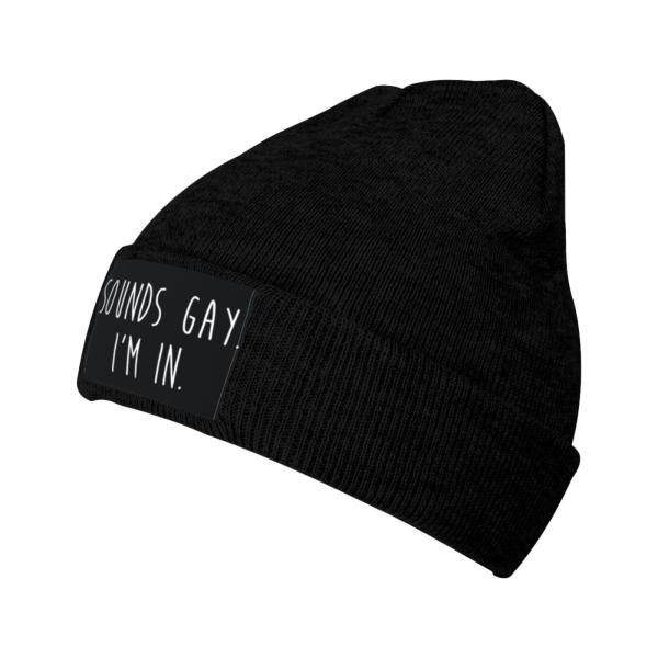 商品名:  Funny Gay Sounds Gay I'm in LGBTQ Beanie Hat Men Winter Hat Women Knit Slouchy Skull Cap Hedging Hat Blackブランド: NA...